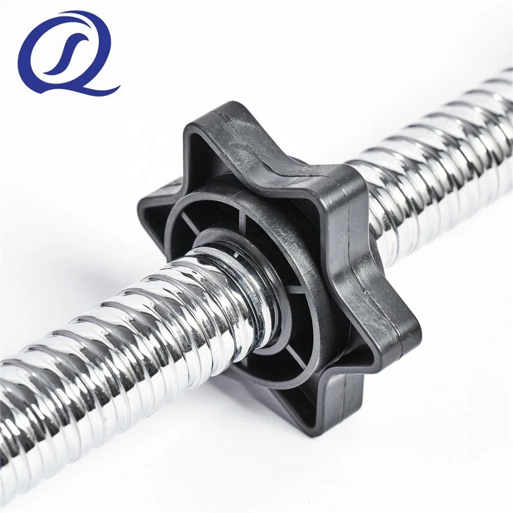 Chromed Steel Hollow Threaded Dumbbell Bar With Two Plastic Spinlock ...