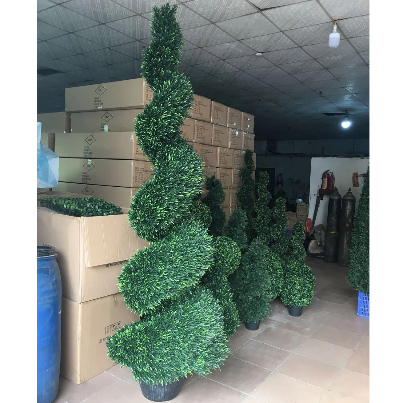 Bushy Green Artificial Spiral Tree Outdoor Decorative Pot Tree - Buy ...