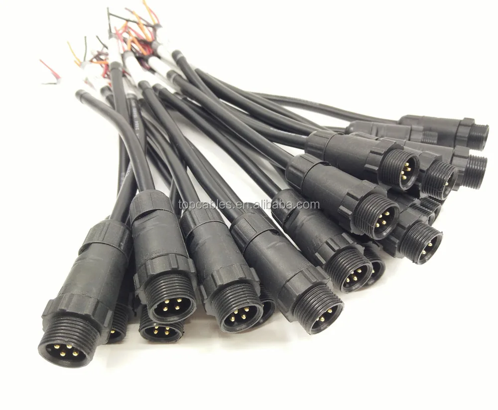 M14 Male/female Connector 4*0.75mm2 Cable For Led Converter - Buy M14 ...