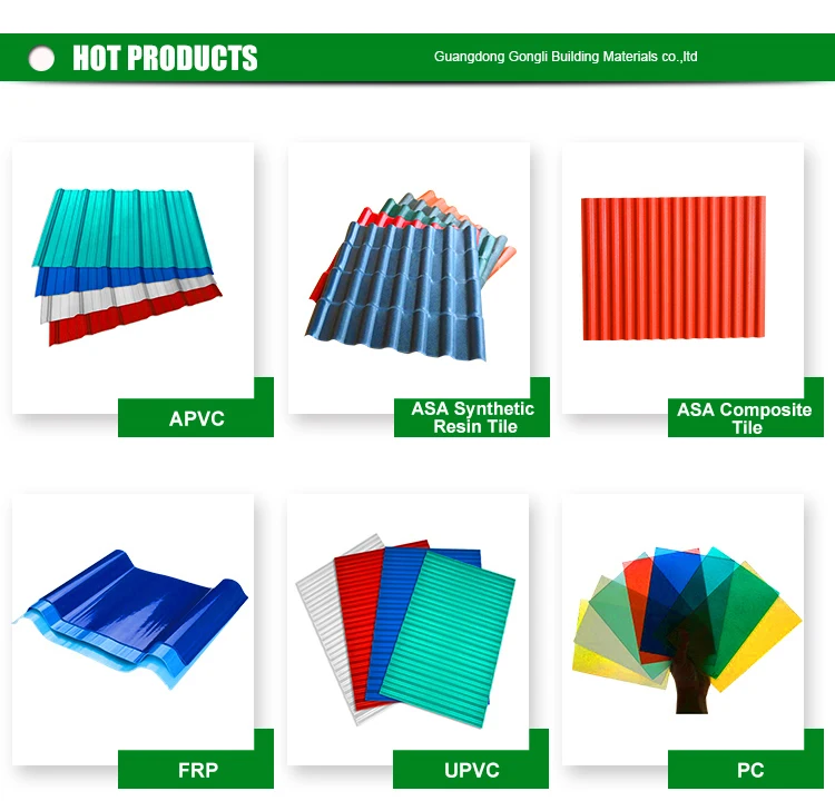 Eco-friendly Colored Polycarbonate Sheet Shingles PC