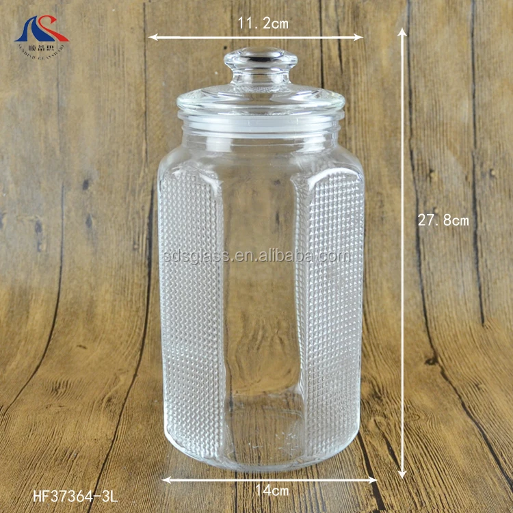 High Quality Large Capacity 3000ml Airtight Glass Storage Jars Kitchen ...