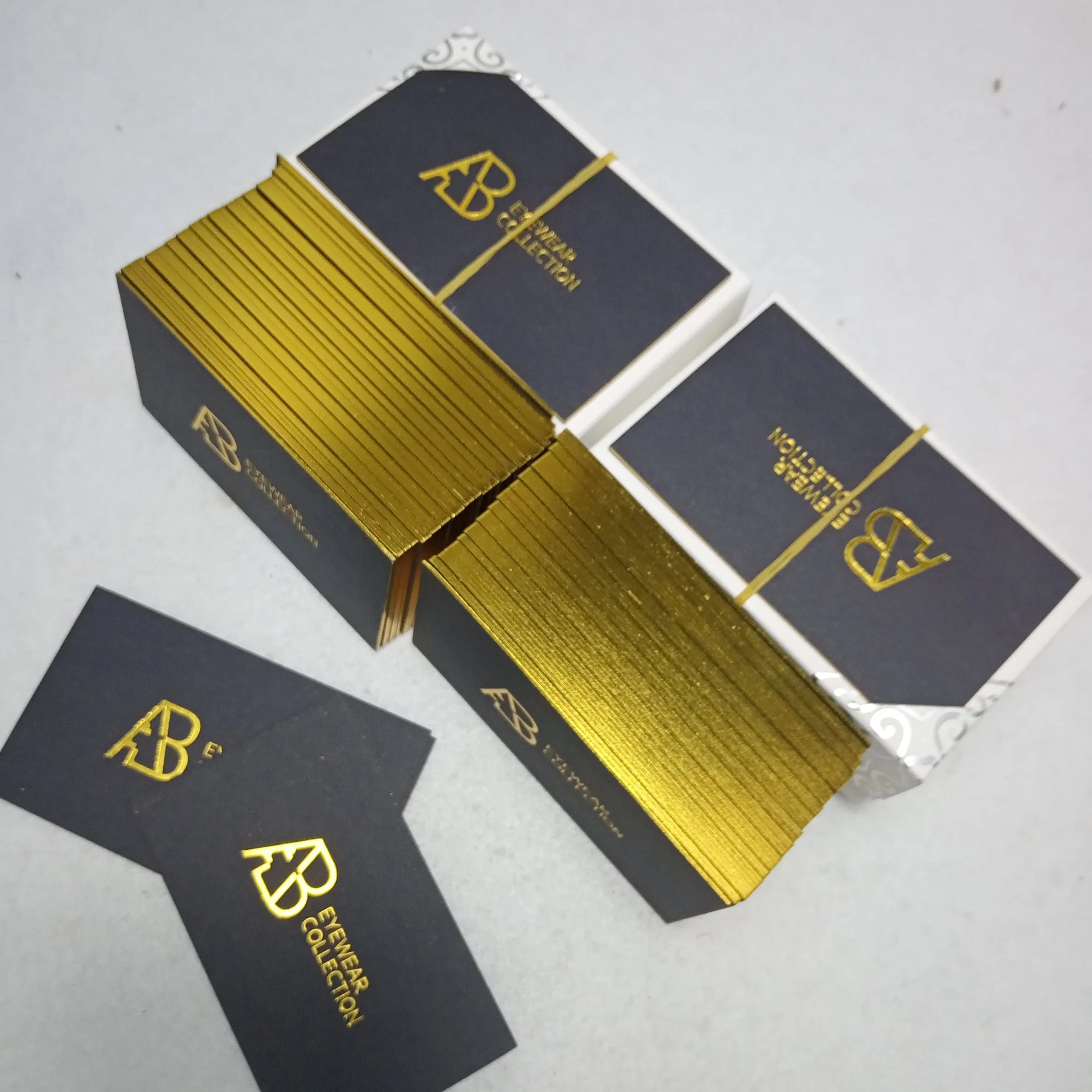 Luxury Hot Stamping Gold Foil Black Cardboard Business Cards Visiting ...