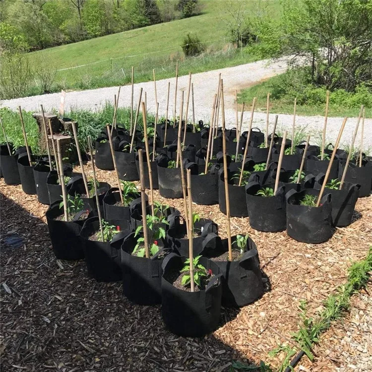 25 Gallons Grey Aeration Fabric Grow Pot Greenhouse Felt Seed Non Woven ...