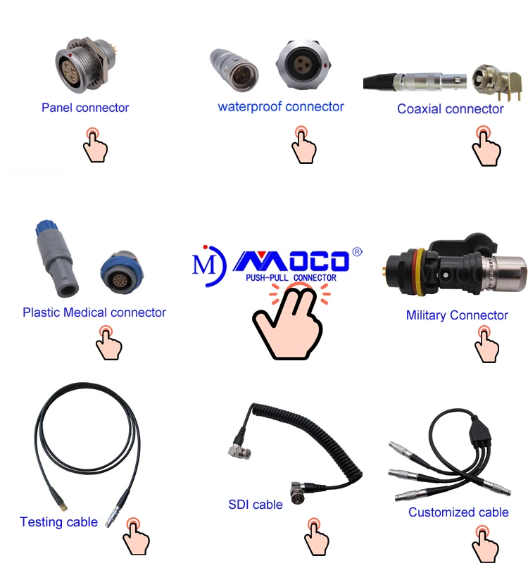 MOCO connector FGG.00/0B/1B/2B/3B 2 to 30 pin 6 pin 9 pin 12 pin circular self locking push pull ...