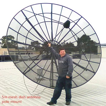 C Band 5m Mesh Dish Antenna Tv Satellite Dish Antenna Pole Mount Strong ...