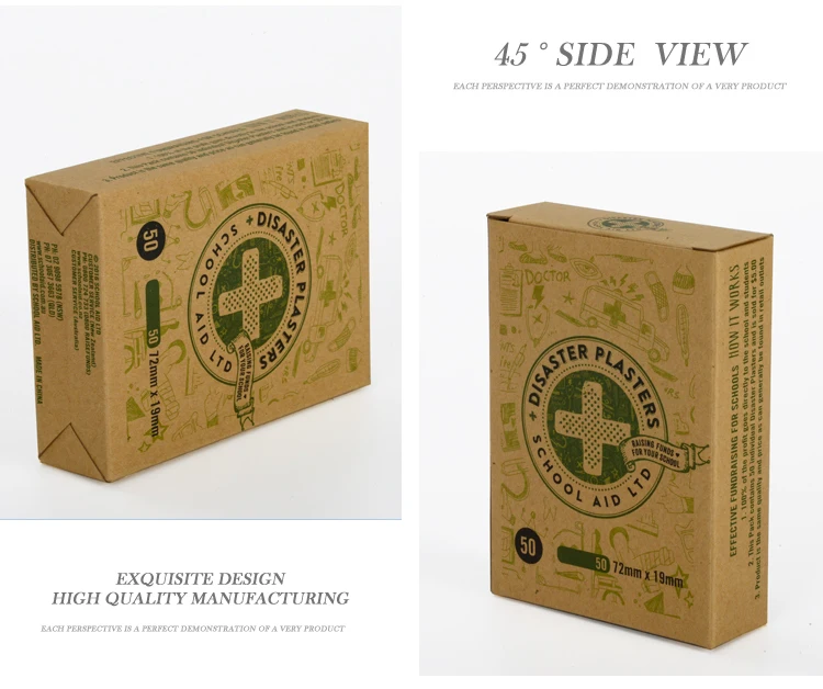 Custom Bandaid Box Recycled Kraft Paper Band Aid Box Bandage Box with ...