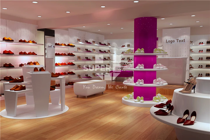 Super U Shop Fitting Professional Floor Plan Retail Display Shoes Shop ...