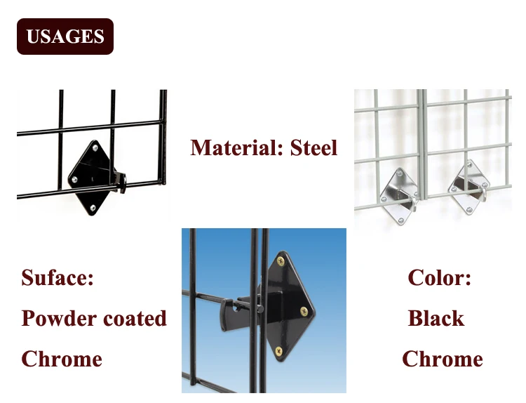 JH Storefixture Grid Wall Mount Brackets - Durable & Versatile