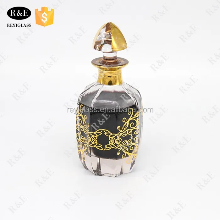 Dubai Perfume Oud Oil Glass Bottle In 150ml And 250ml With Golden Decal ...