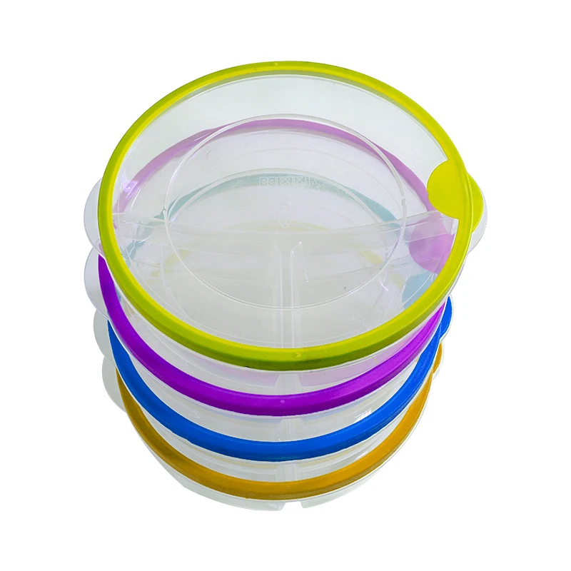 Round 1000ml Pp And Silicone Plastic Food Crisper Plastic Crisper Box ...