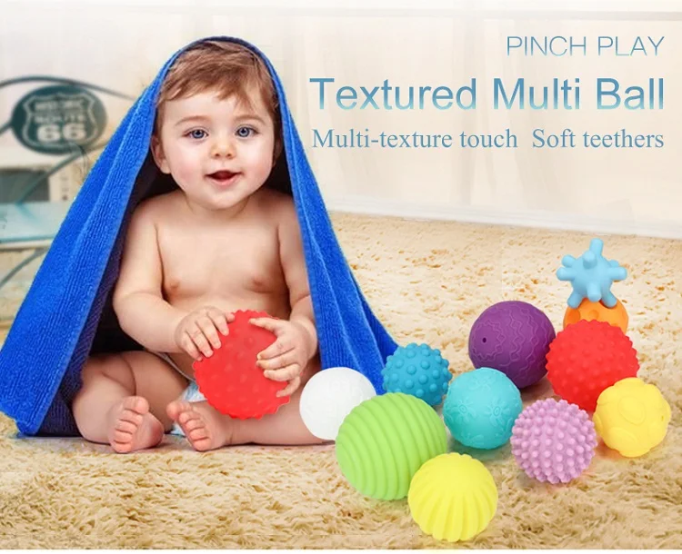 Xst Infant Soft Touch Hand Teether Ball Textured Multi Ball Set Rattle ...
