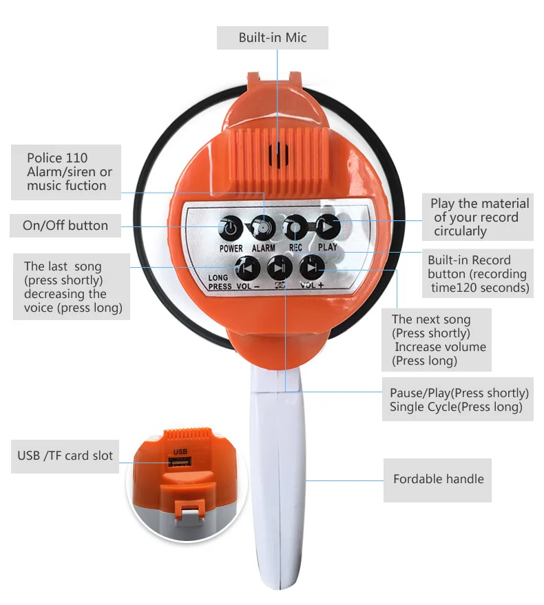 High Power Megaphone - Portable and Versatile Audio