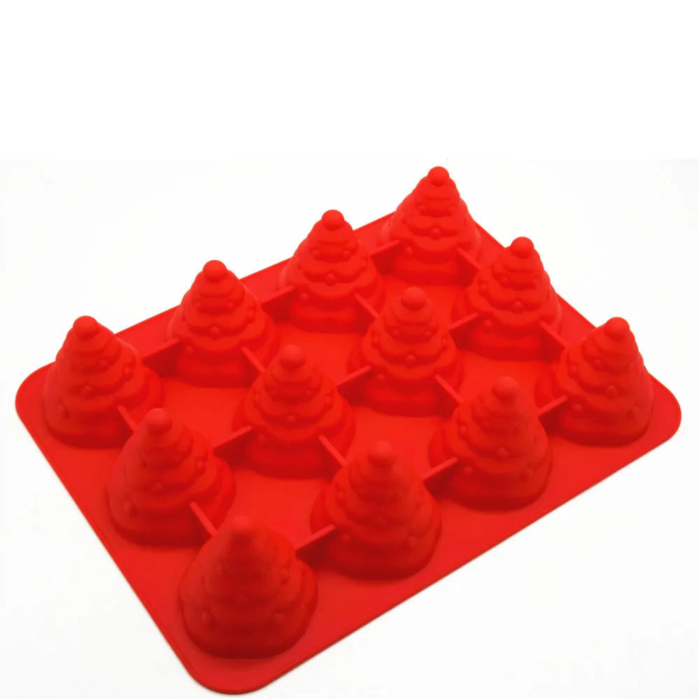 Benhaida 3d Silicone 12 Cavity Christmas Tree Cake Mold,Makes Jumbo ...