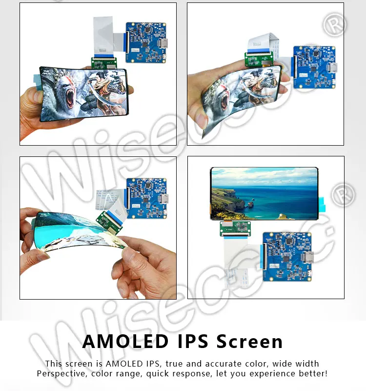 6 Inch Flexible OLED Display - 2K Resolution by Wisecoco