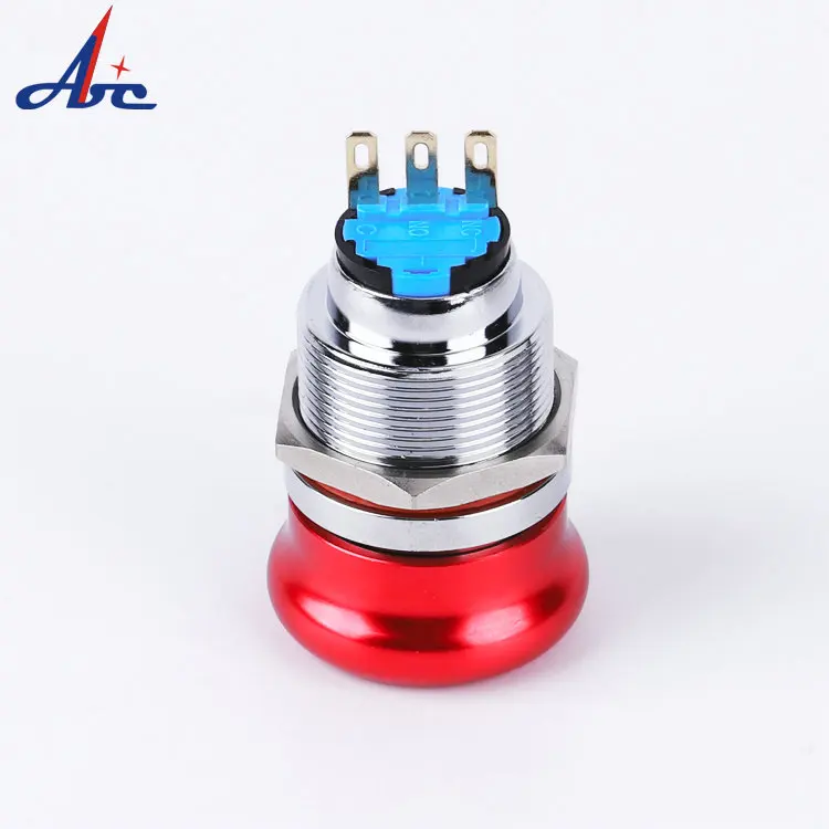 22mm E Stop Button Red Mushroom Waterproof Emergency Stop Push Switch ...