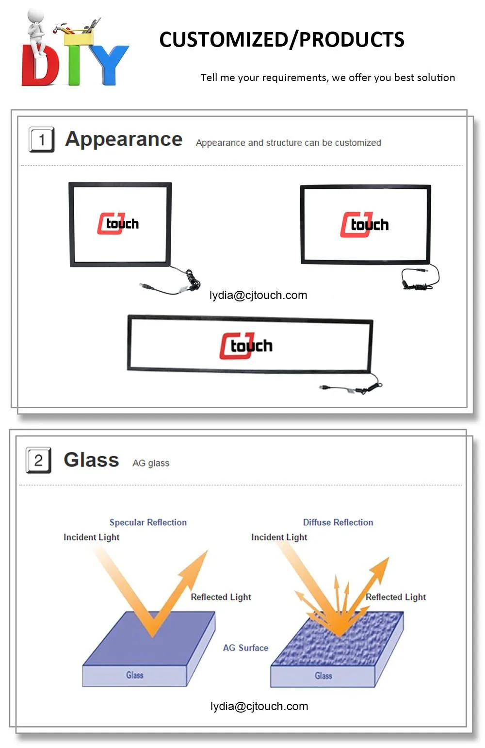 50 Inch IR Infrared Touchscreen - Multi Touch Overlay Kit