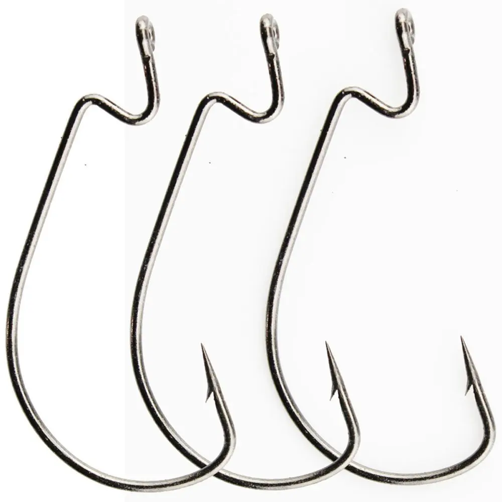 Worm Hooks Jig Fishing Hooks Set - Offset Bass Fishhook