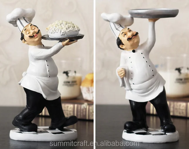 Restaurant Decoration Polyresin Funny Kitchen Chef Figurines Statues ...