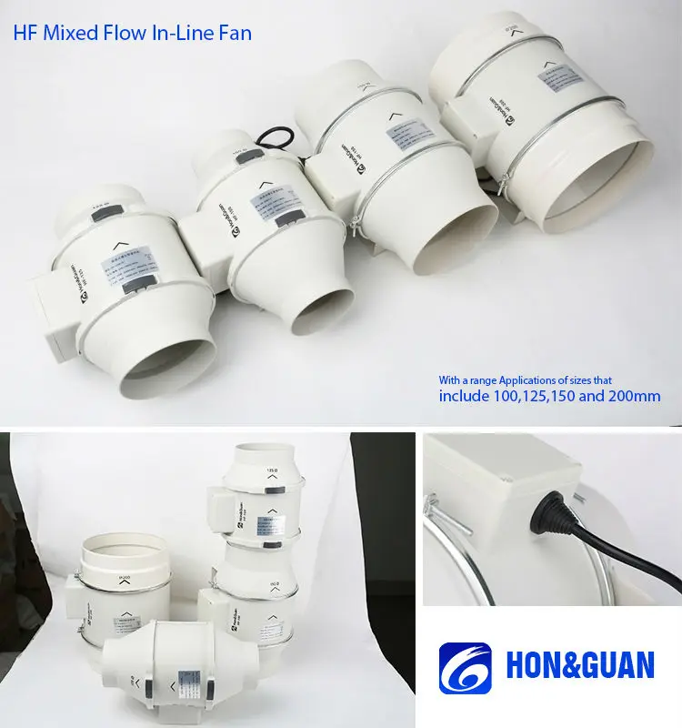 50mm TIMER Low Noise Mixed Flow Inline Bathroom Fan - 1 Year Warranty