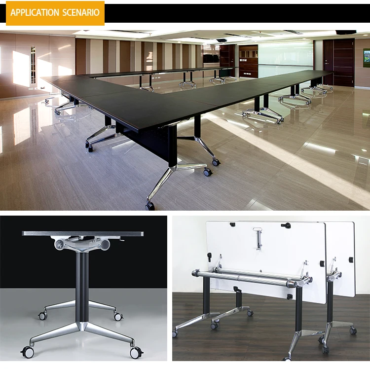 Movable Simple Steel Frame Folding Office Table Office Furniture ...