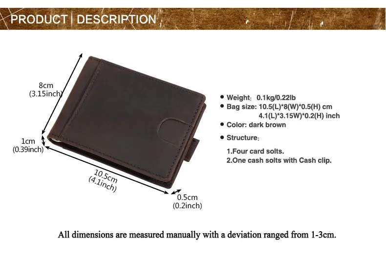 Tiding Custom Mens Genuine Cowhide Leather Wallet Slim Real Leather ...
