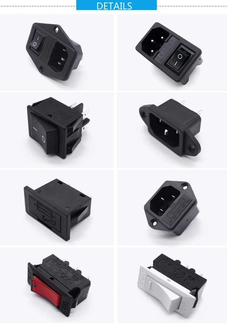 Ac Socket Pcb 2 Pin Ac Power Socket With Panel Mount 10a 15a 110v 220v ...