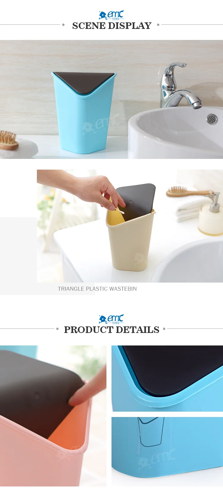 Hot Sale Colorful Novelty Mini Triangle Shaped Plastic Storage Bin ...