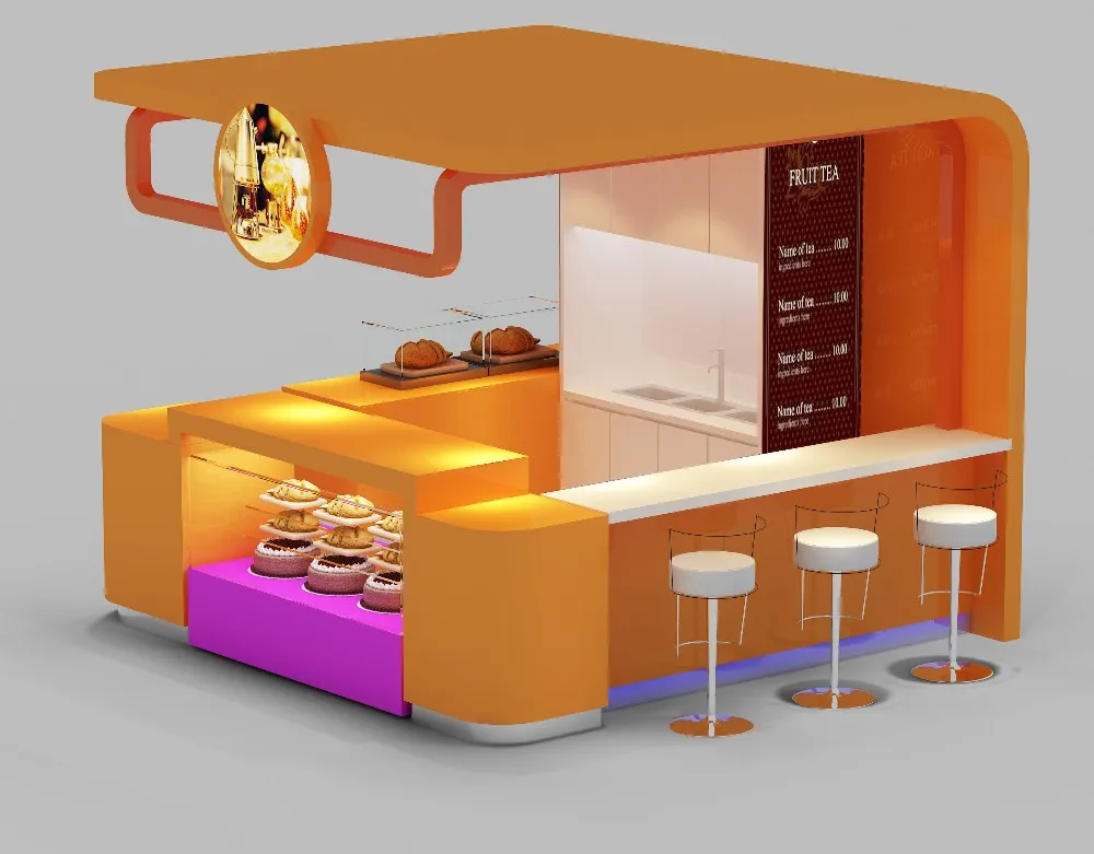 Hot Dogs Food Kiosk Design Street Mall Kiosk Wood Modern Panel ...