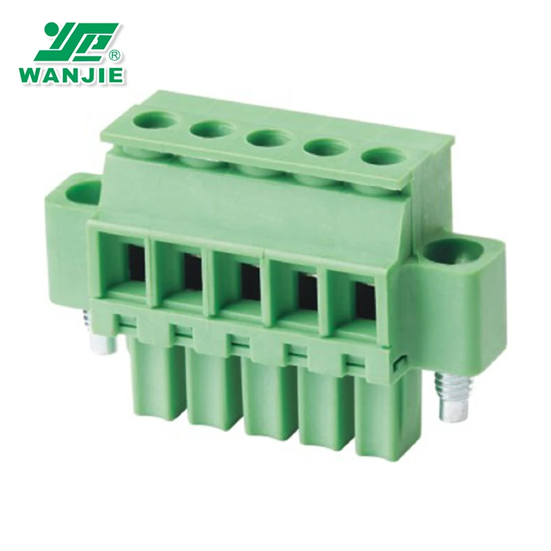 Wanjie 3.81mm Pitch Pin Pluggable Terminal Block Connector(wj15edgvm-3.5/3.81) - Buy Plug-in ...