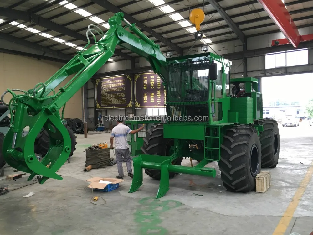 Small Earth Moving Machine Digging Wheel Excavator With Wood Grabber ...