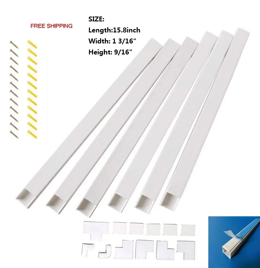 White Cable Management Channels Paintable Cord Management System - Cord ...