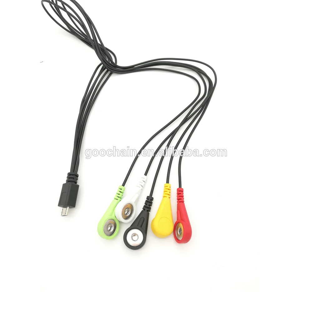 Micro 5 Pin Usb To Multi Snap Electrode Cable Electrode Lead Wire For ...