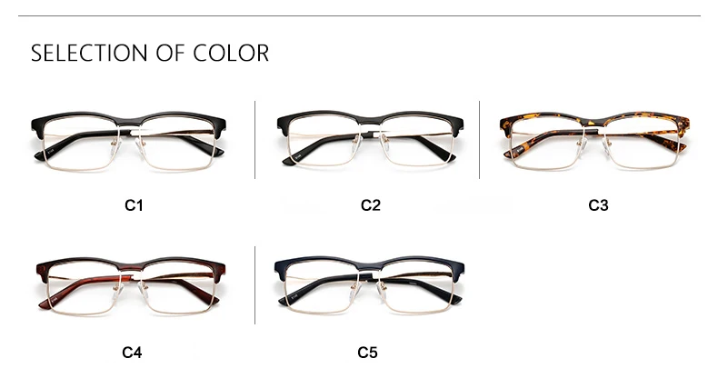 Square Half Frame Womens Mens Horned Rim Glasses Frame Nerd Eyeglasses ...