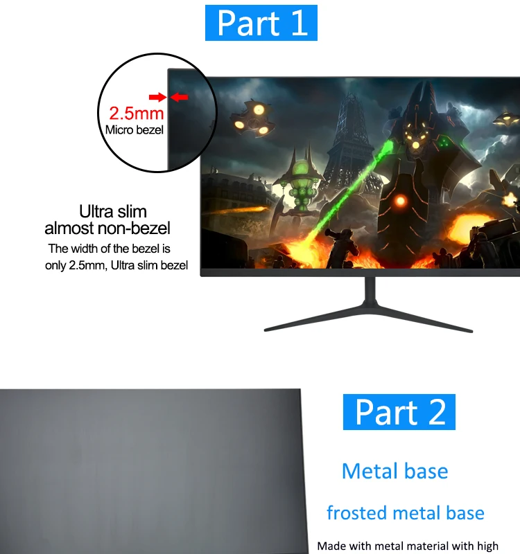 2k Desktop Computer Gaming Monitor 27 Inch 2560x1440 Resolution Lcd Pc ...