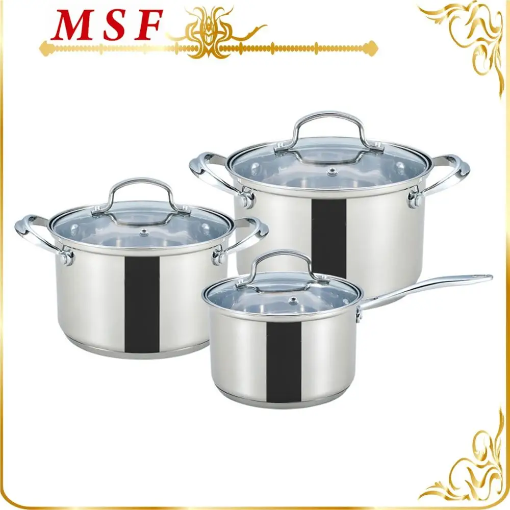 Msf-3169 Well Equipped Kitchen Cookware 16cm Saucepan 18cm 20cm ...