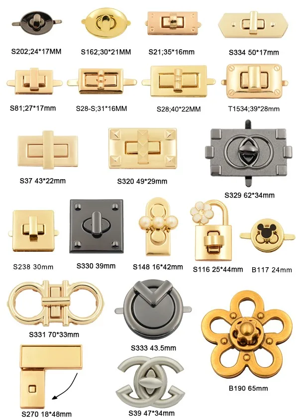 Custom Rectangle Metal Twist Lock Fasteners For Handbags - Buy Metal ...