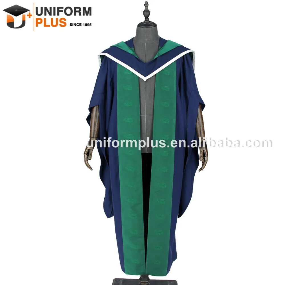 Customized Insead Logo Embroidery Phd Graduation Gown
