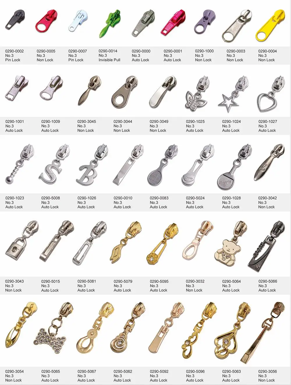 8# Two Key Locking Long Pull Non Lock Zipper Slider - Buy Key Locking ...