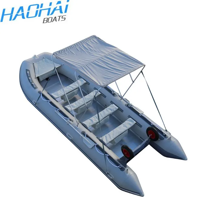 Hot Sale 5.5m Luxury Inflatable Used Fishing With Aluminum Floor Boats ...