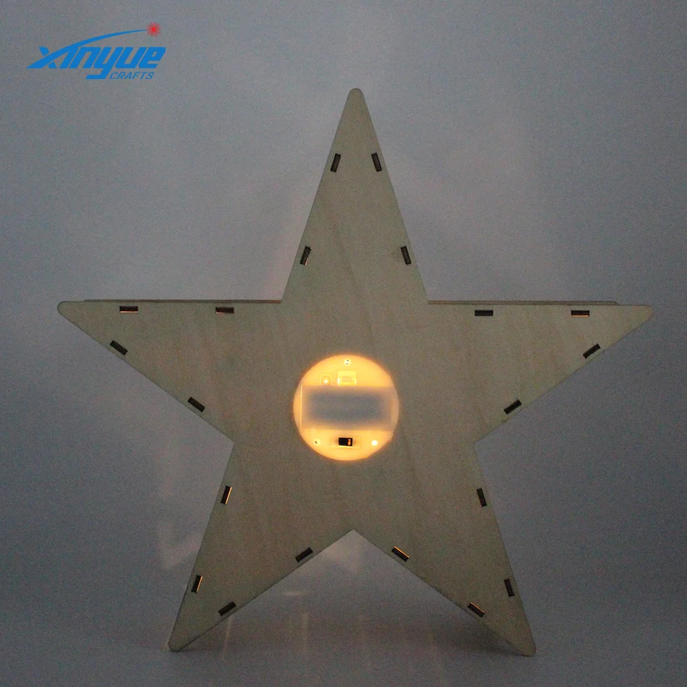 Christmas Wooden Star Light Box Decoration Star Lamp Decoration - Buy ...