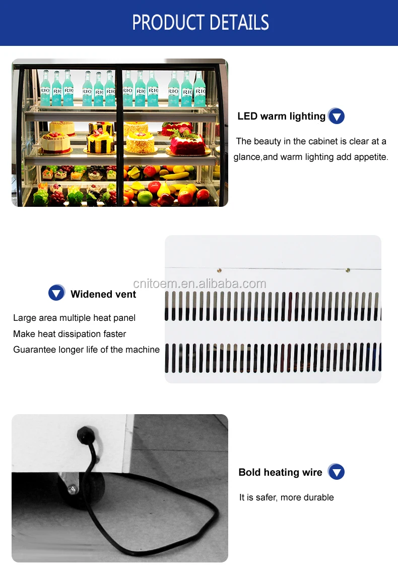 Cake Display Cabinet - Double-Temperature, 270L Capacity
