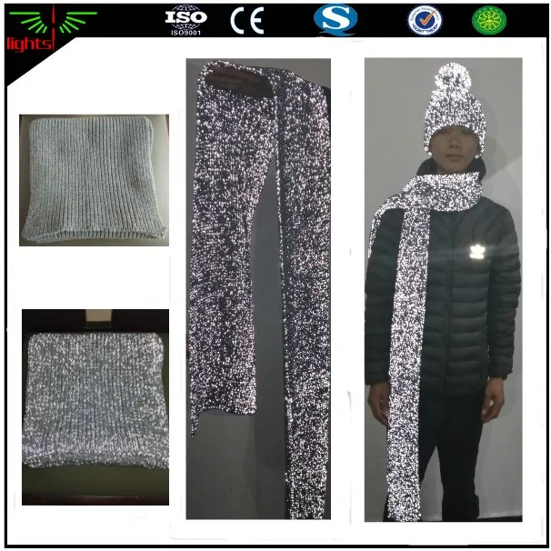 Wholesale Reflective Luminous Knitted Cashmere Winter Scarf Shawl ...