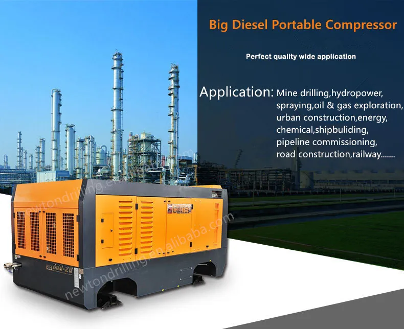 Mining Air Compressor 20 Bar 22 M3/min Portable Diesel Compressor