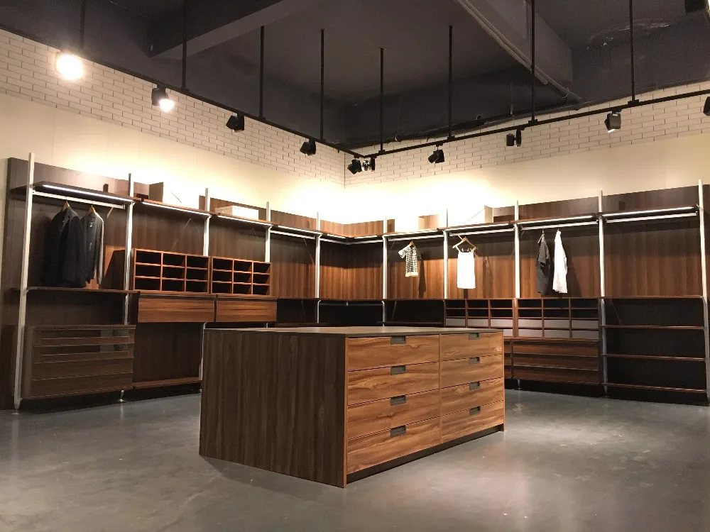 Modern Fair Price Brown Wood Veneer Plywood Walk In Bedroom Wardrobe ...