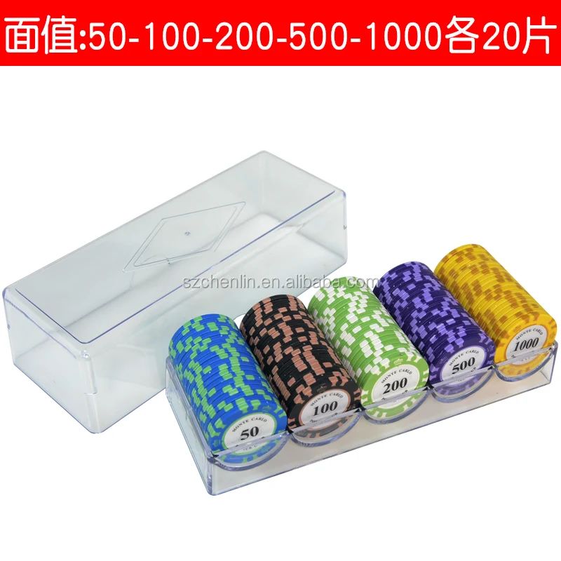 100pcs Monte Carlo Jetons Poker Chips - Durable & Colorful