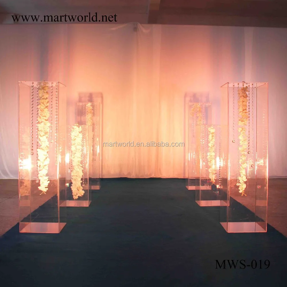 Cleara Acrylic Display Pedestal Square Pillars Plinth Wedding Stage ...