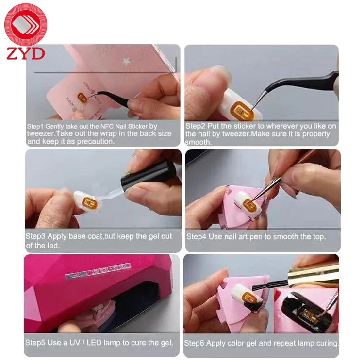 Cheap Waterproof LED NFC RFID Nail Tag Sticker with LED