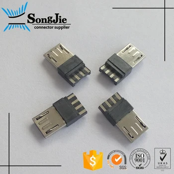B Type Solder Micro Usb Male Connector To 5pin Female Usb Socket - Buy ...