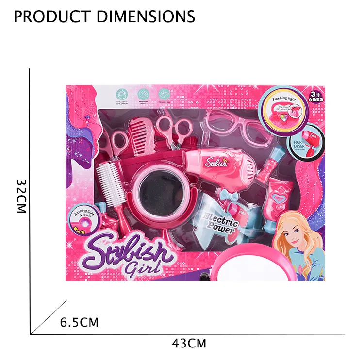 Electric Hair Dryer Hair Salon Tool Toy Set Kid Toys Girl Pretend Play ...