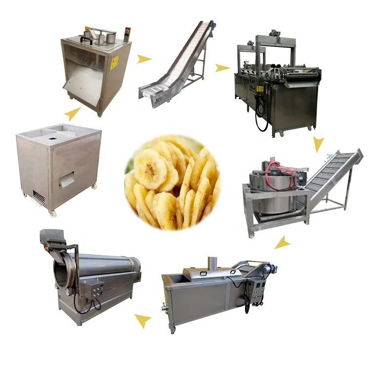 Small Scale Kerepek Pisang Plantain Chips Making Machine